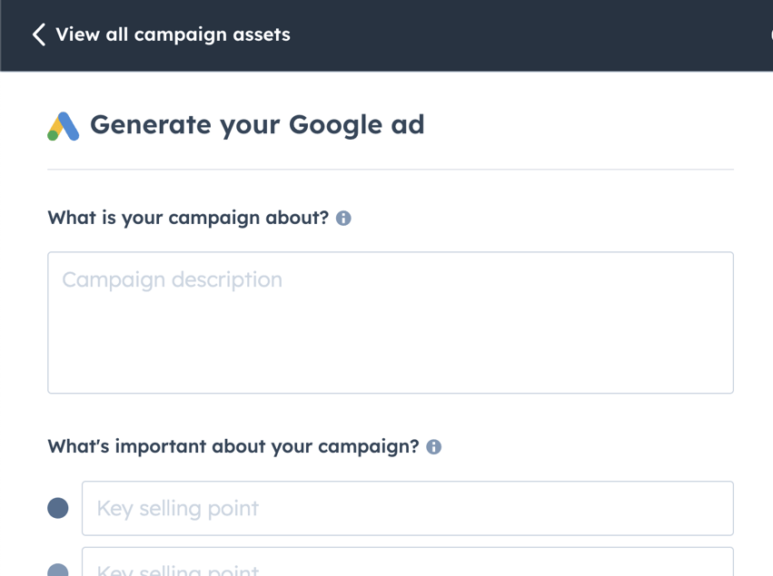 AI Google Ads Copy Generator | HubSpot