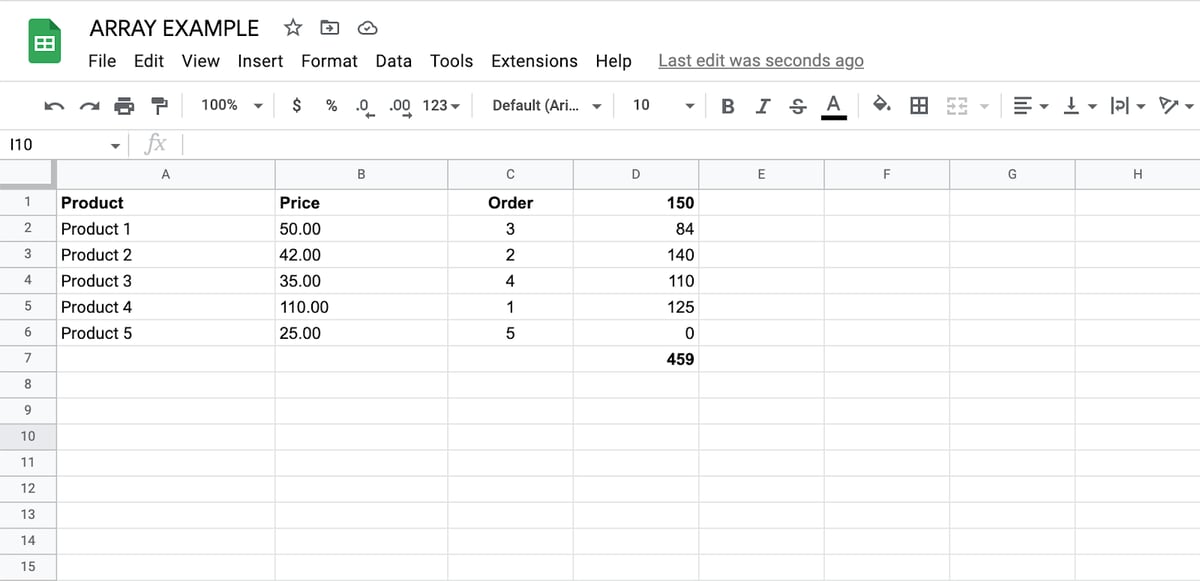 How to Use Arrays in Google Sheets