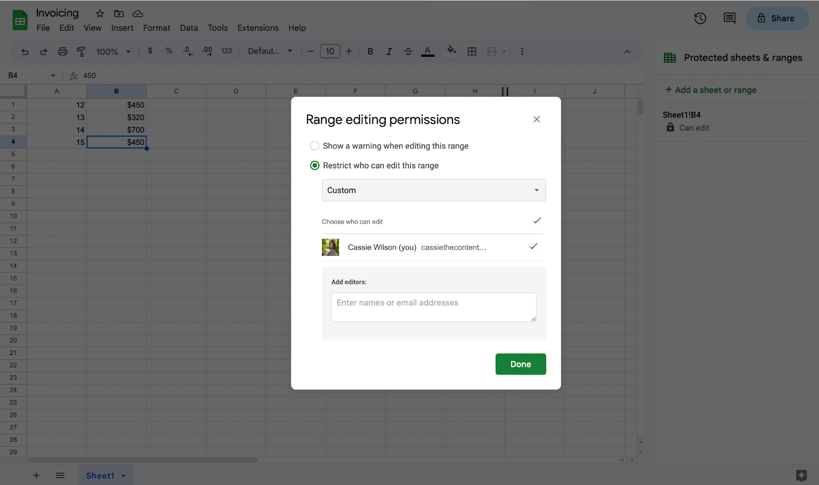 How to Lock Cells in Google Sheets