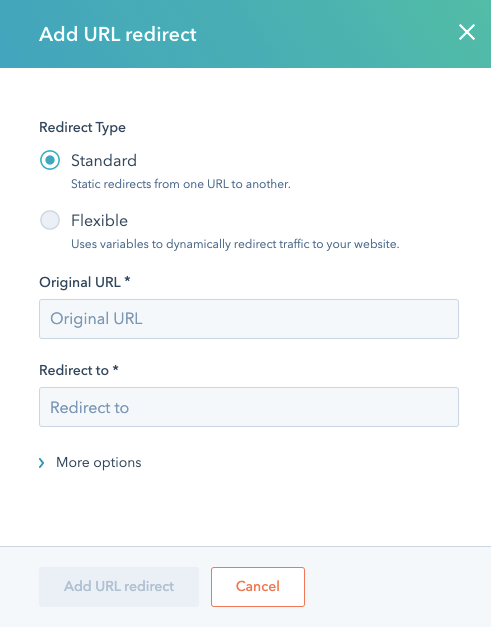 Create and manage URL redirects