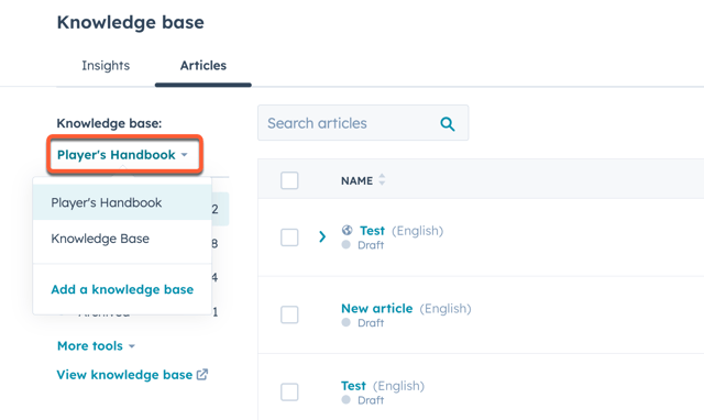 Create and manage multiple knowledge bases Create and manage multiple knowledge bases