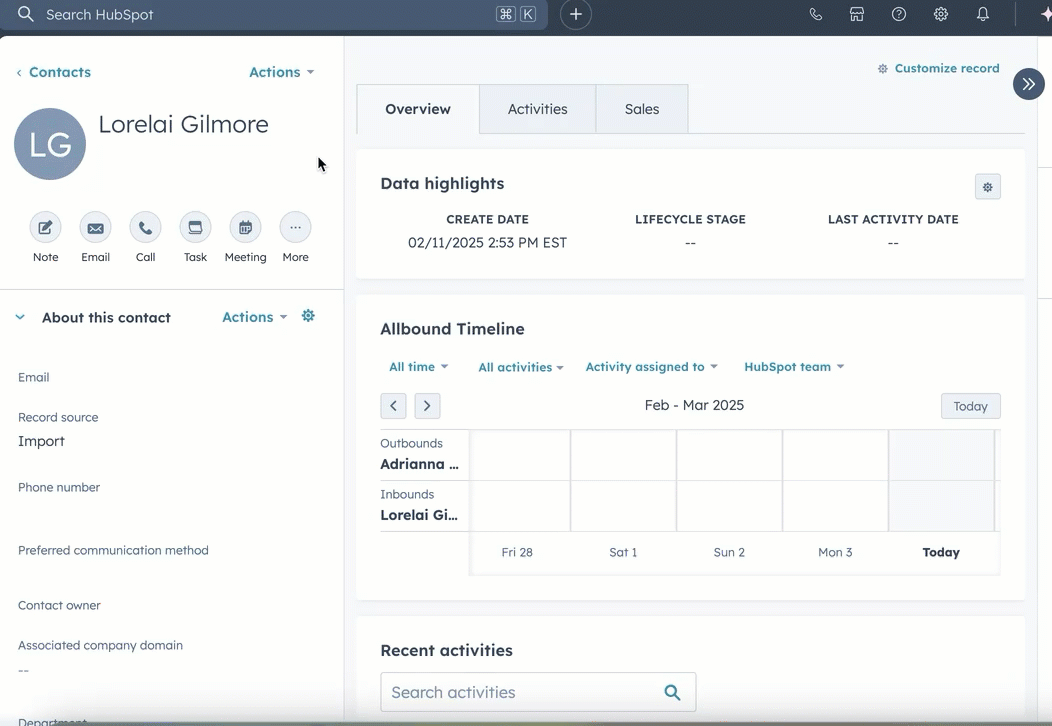 Export contact data
