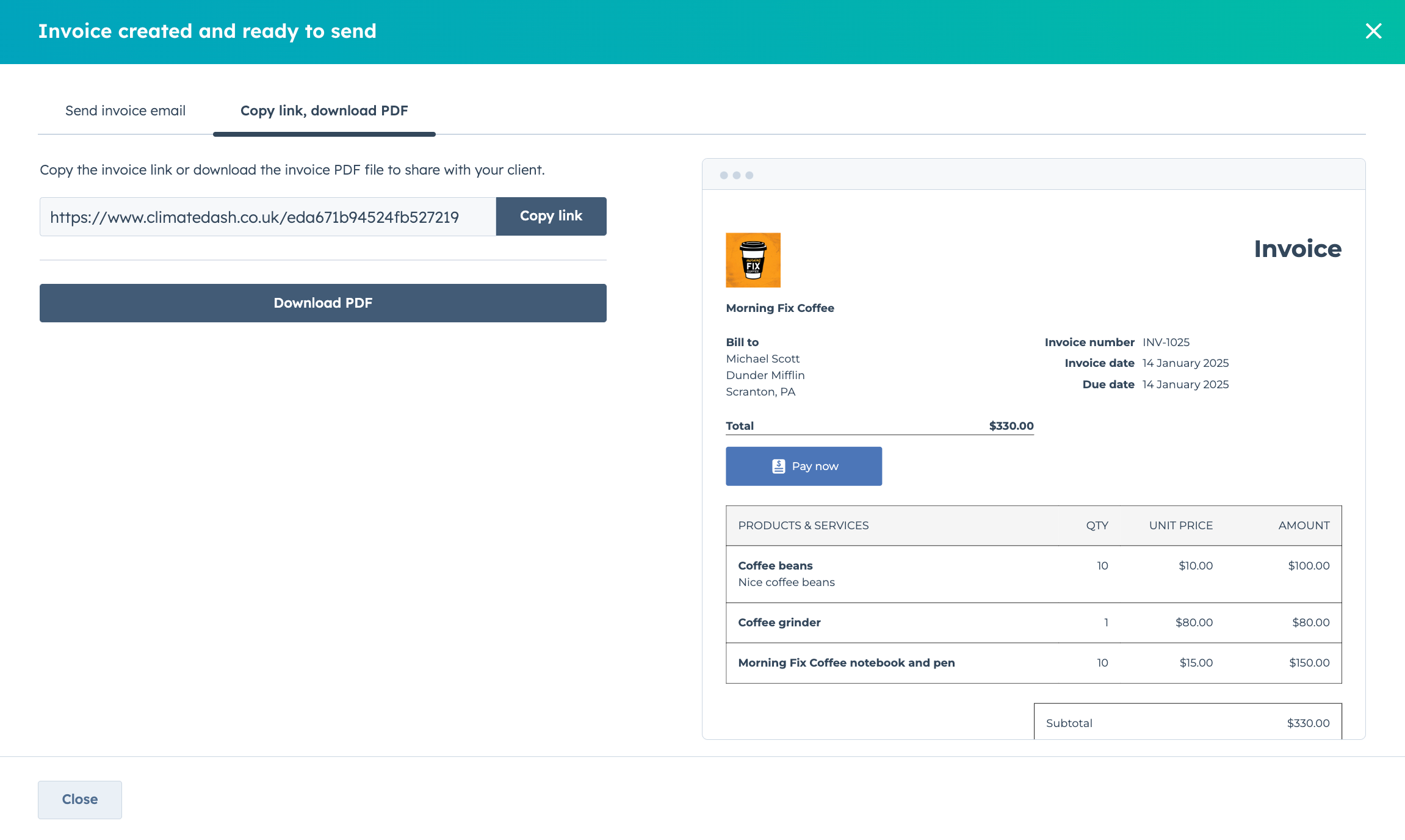 Create invoices