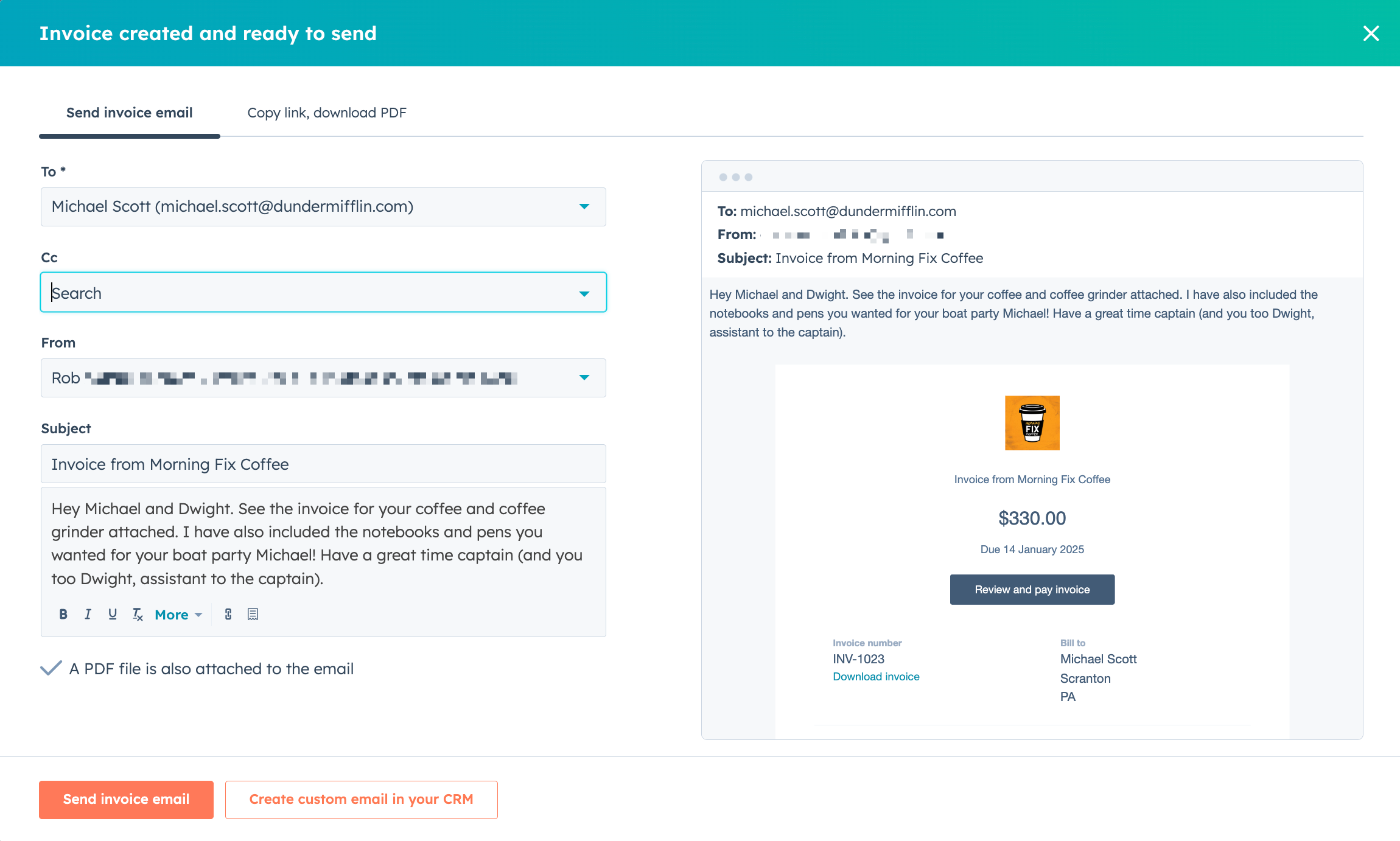 Create invoices