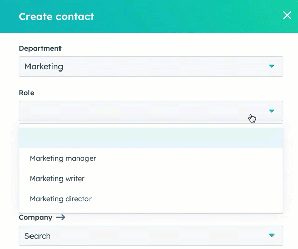 Set up conditional options for properties Set up conditional options for properties