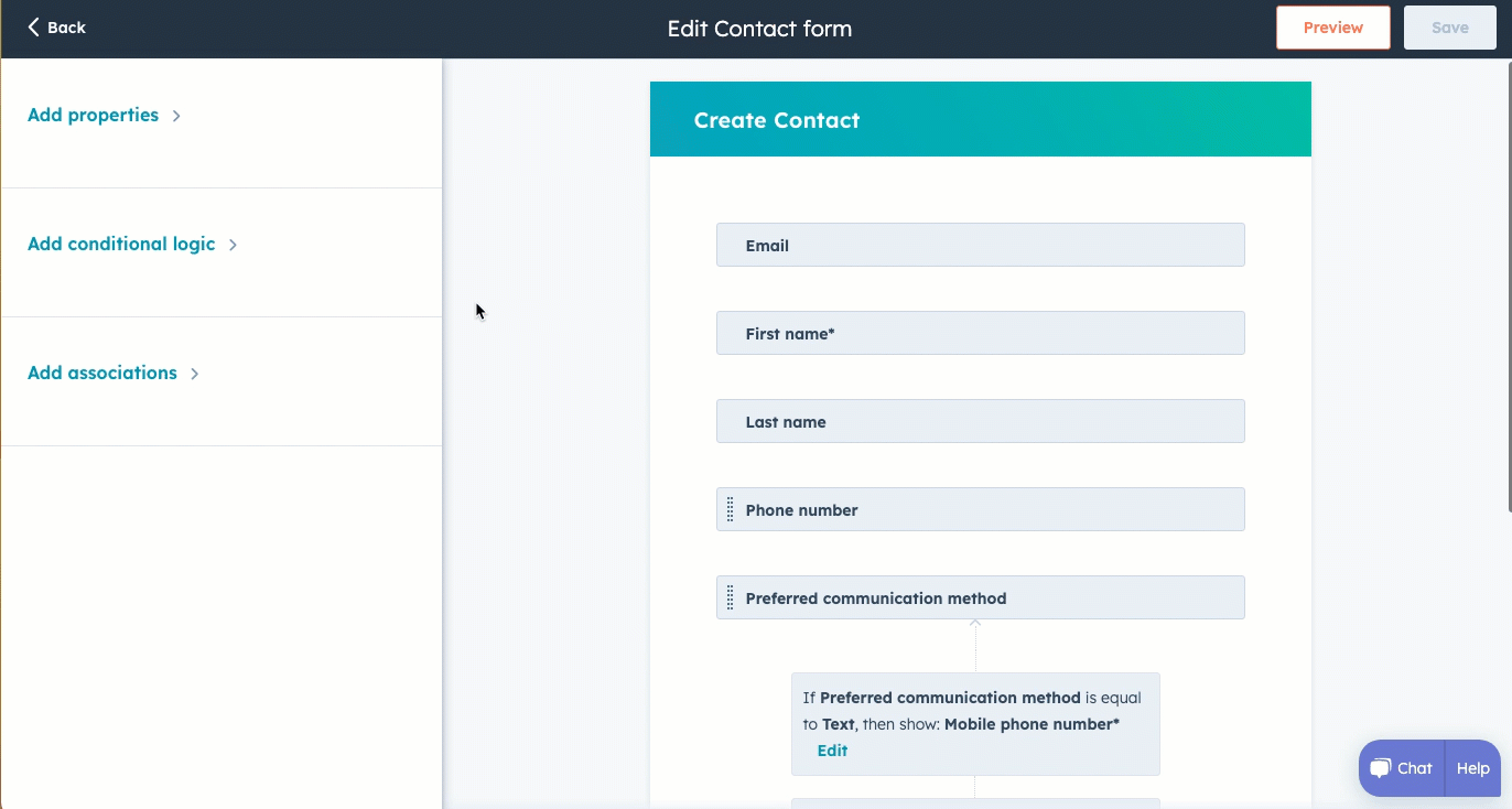 Customize the create form for each object