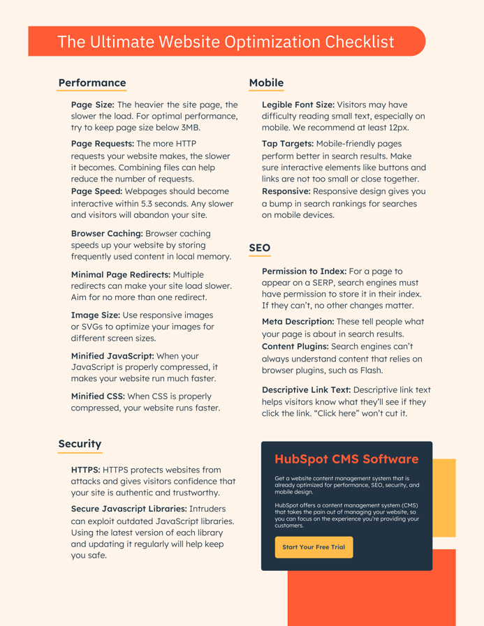 Free Website Optimization Checklist [Access Now]