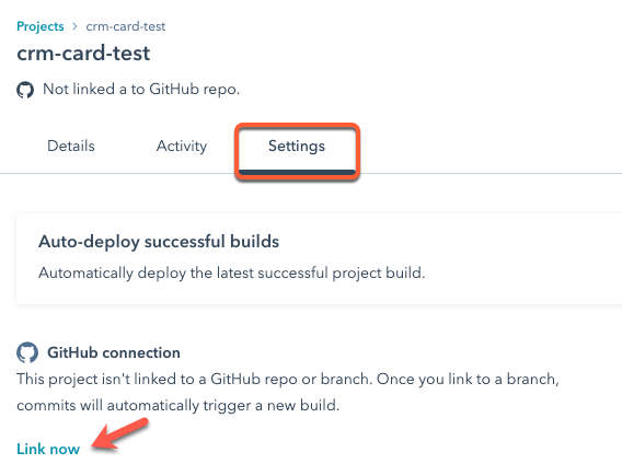 Link a GitHub repository to a project (BETA) | HubSpot
