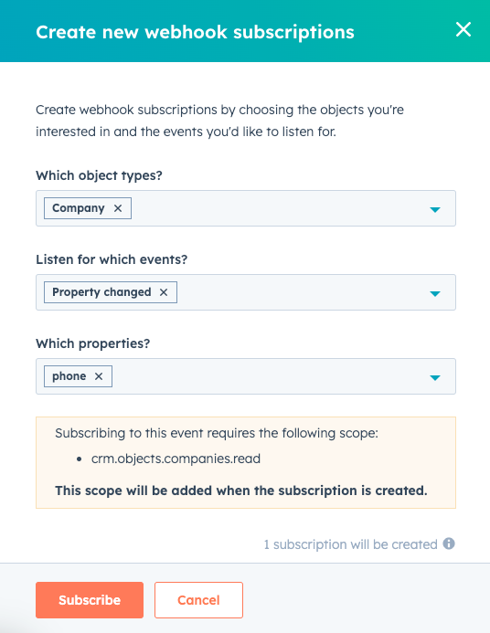 Create and edit webhook subscriptions in private apps | HubSpot Create and edit webhook subscriptions in private apps | HubSpot