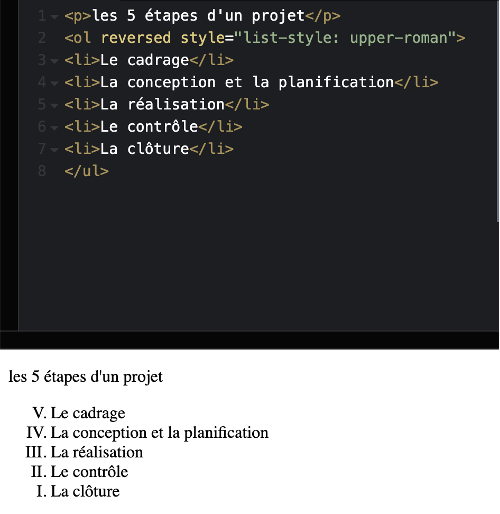 Comment faire une liste HTML ? Balises et et