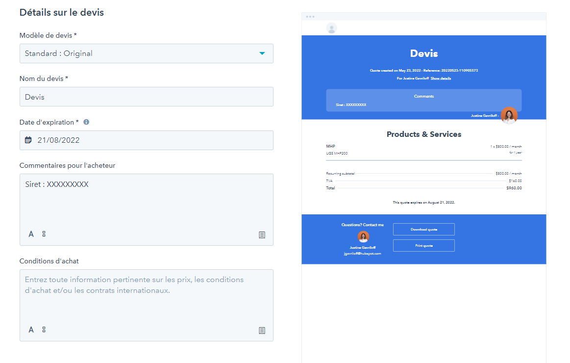Logiciel pour créer un devis en ligne | HubSpot